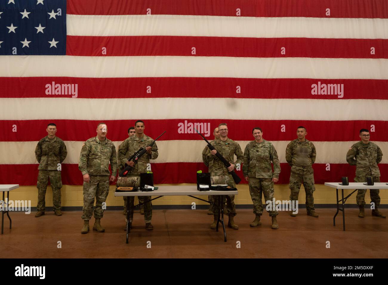 U.S. Army Soldiers with the Washington National Guard receive their ...