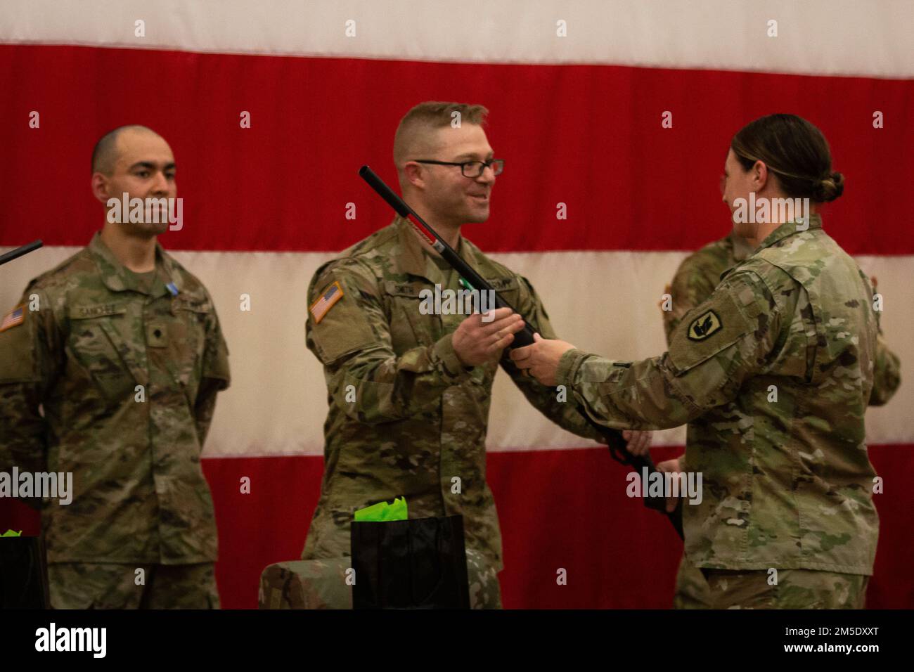 U.S. Army Soldiers with the Washington National Guard receive their ...