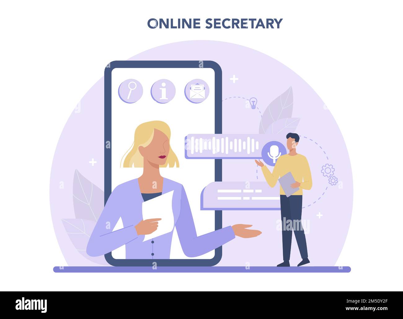 Secretary online service or platform. Receptionist answering calls and ...