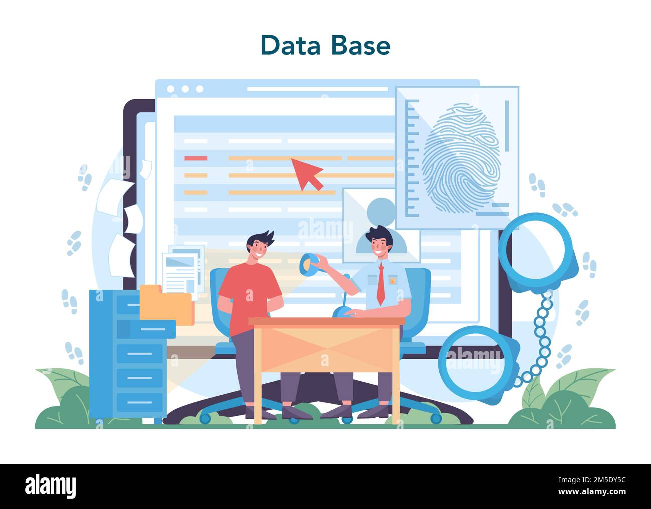 Police officer online service or platform. Detective making ...