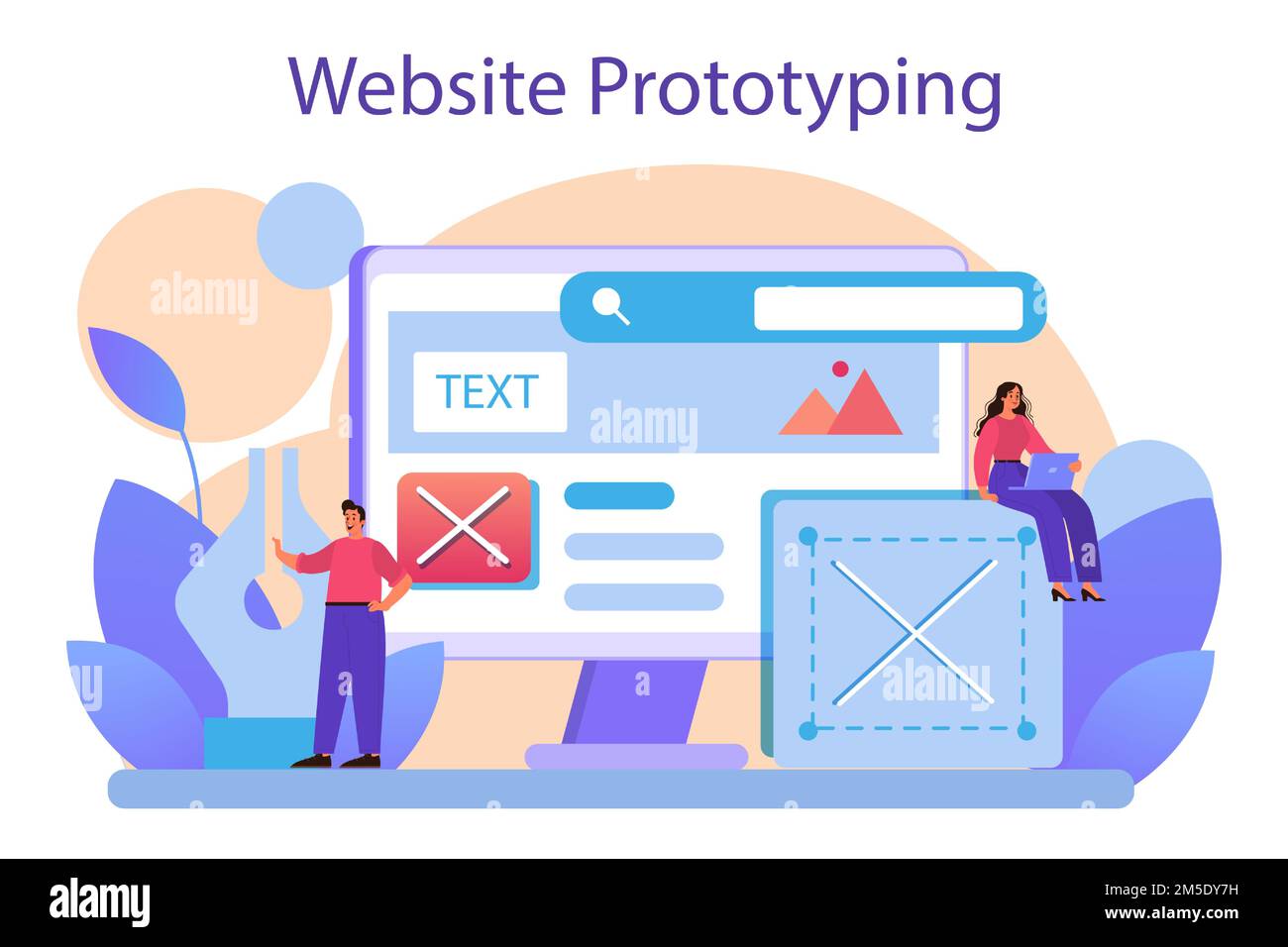 Website Prototyping Web Page Modeling Interface Development Brainstorming And Creative Idea 