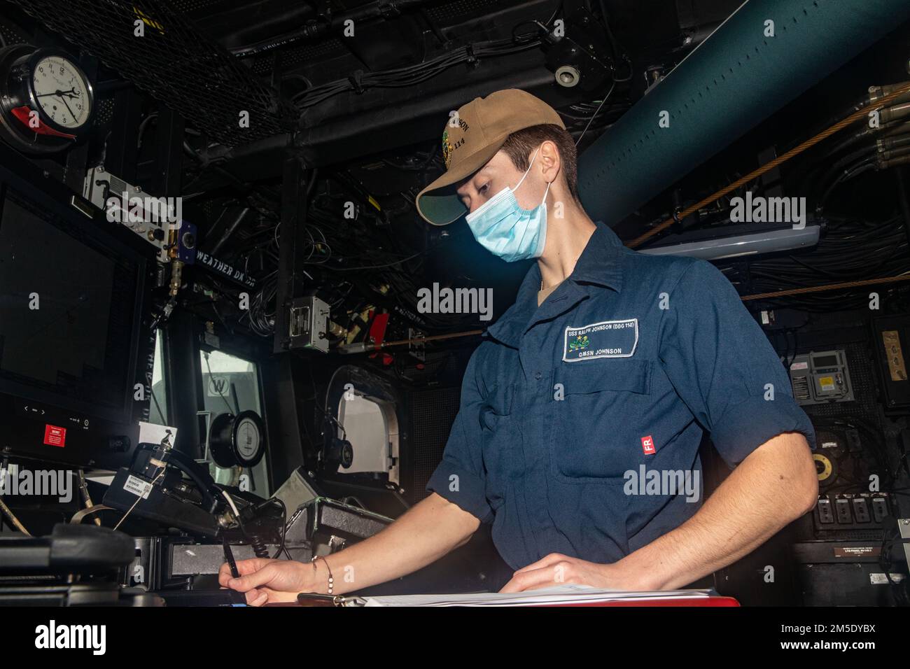 PHILIPPINE SEA (March 5, 2022) Quartermaster Seaman Brannon Johnson ...