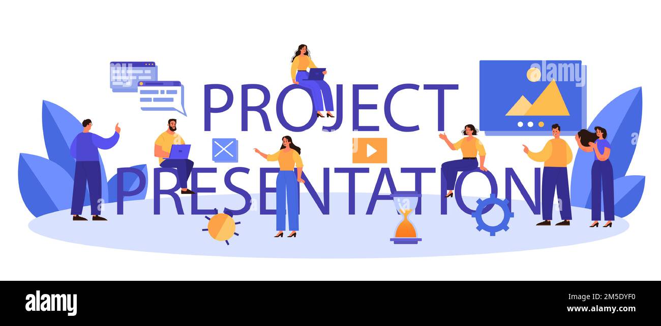 Project presentation typographic header. Project development and ...