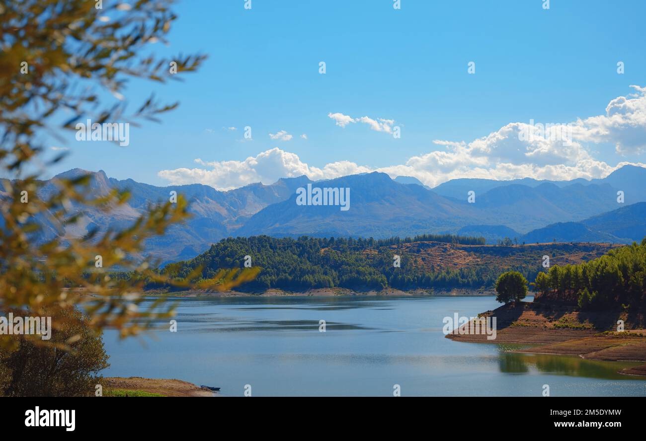 travel around turkey, Burdur region. Karacaoren lake and mountains ...