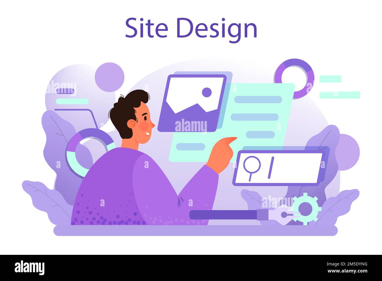 Web site design concept. Presenting content on web pages. Website ...