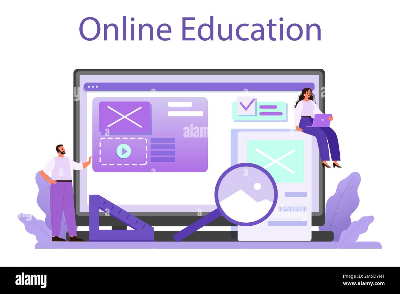 Web site design online service or platform. Presenting content on web ...