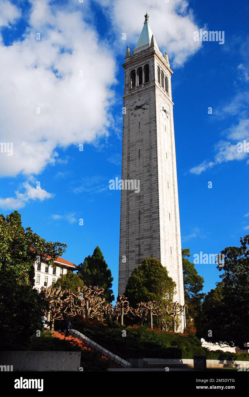 The Sather Campanile, bell tower, rises on the campus of University of ...