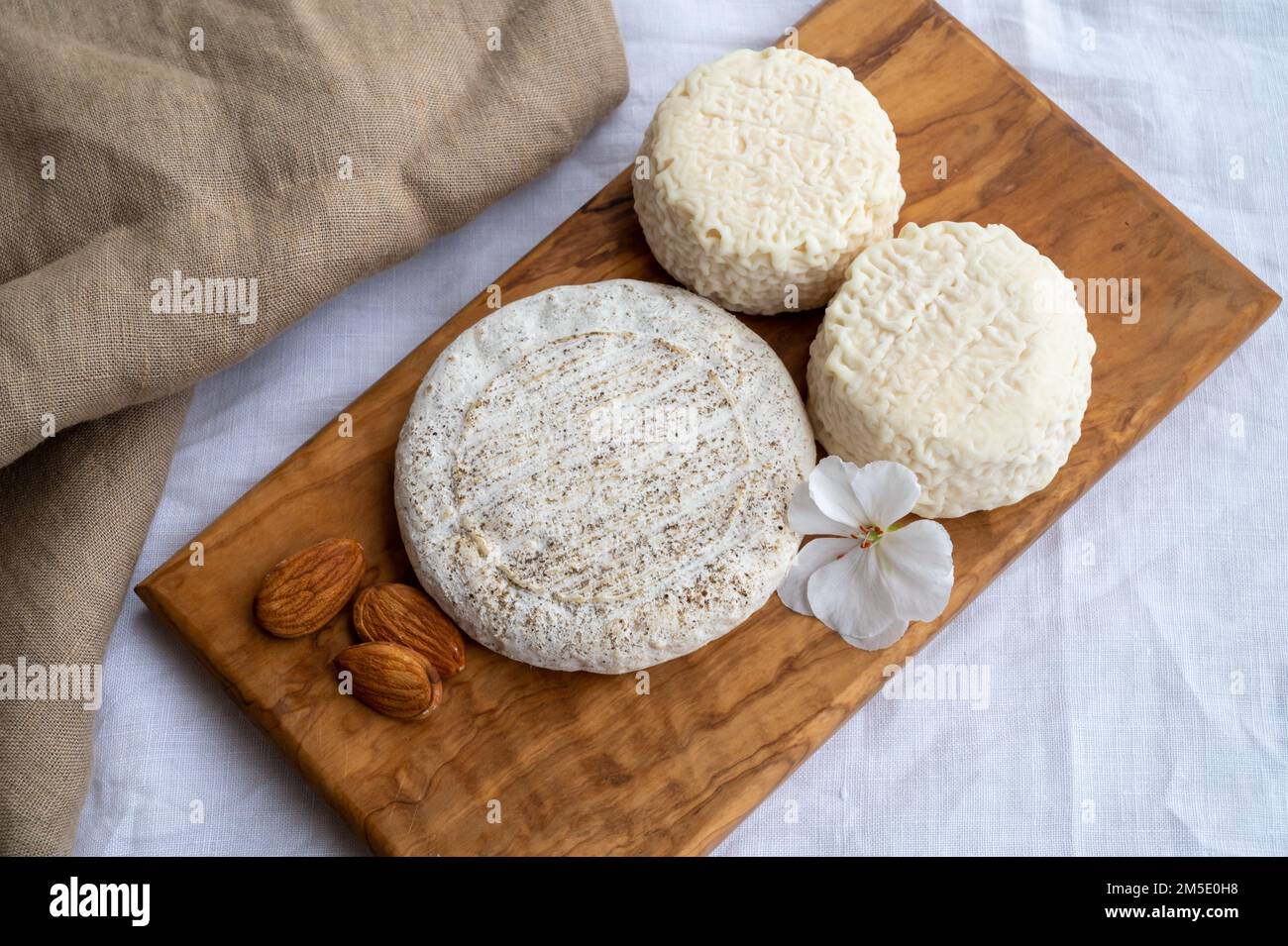 Taste of France, small round cheese Tome de Provence and matured small ...