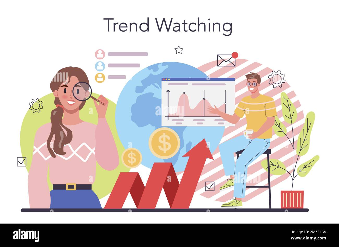 Trend watcher concept. Specialist in tracking the emergence of new ...