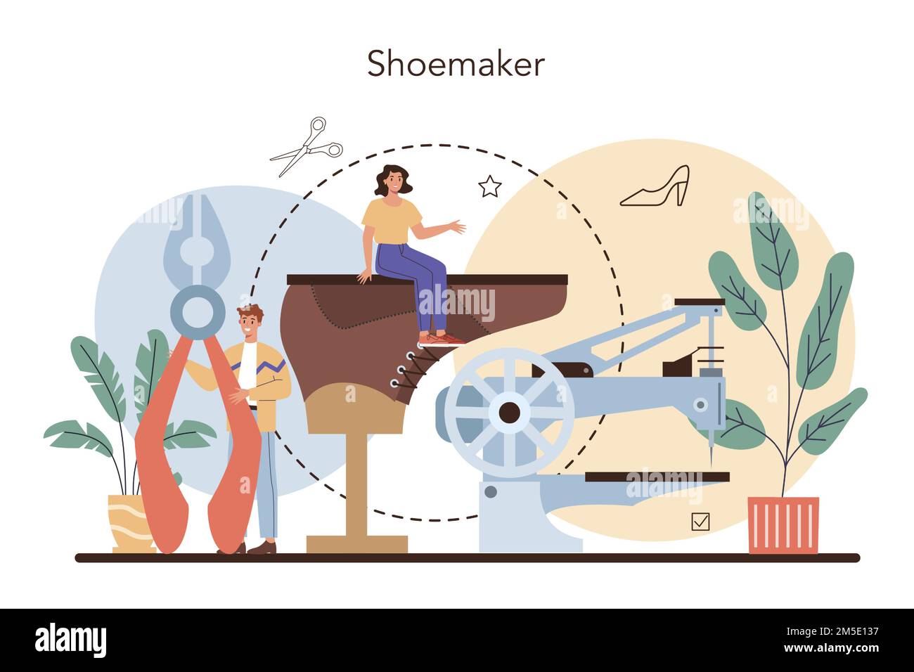 Shoemaker hammer shoe cartoon hi-res stock photography and images - Alamy