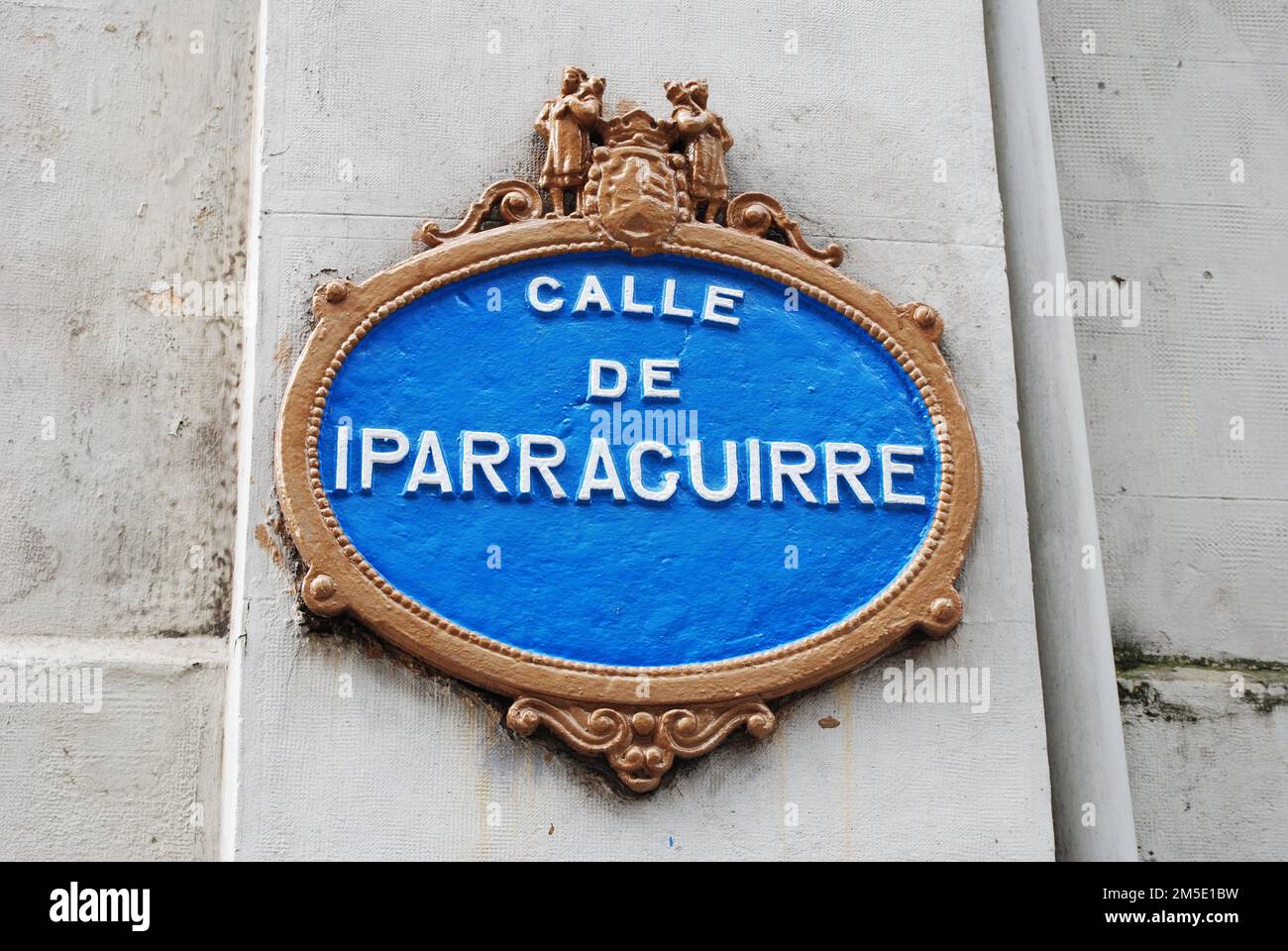 Bilbao, Spain - October 11th 2015: Street sign in the streets of Bilbao ...