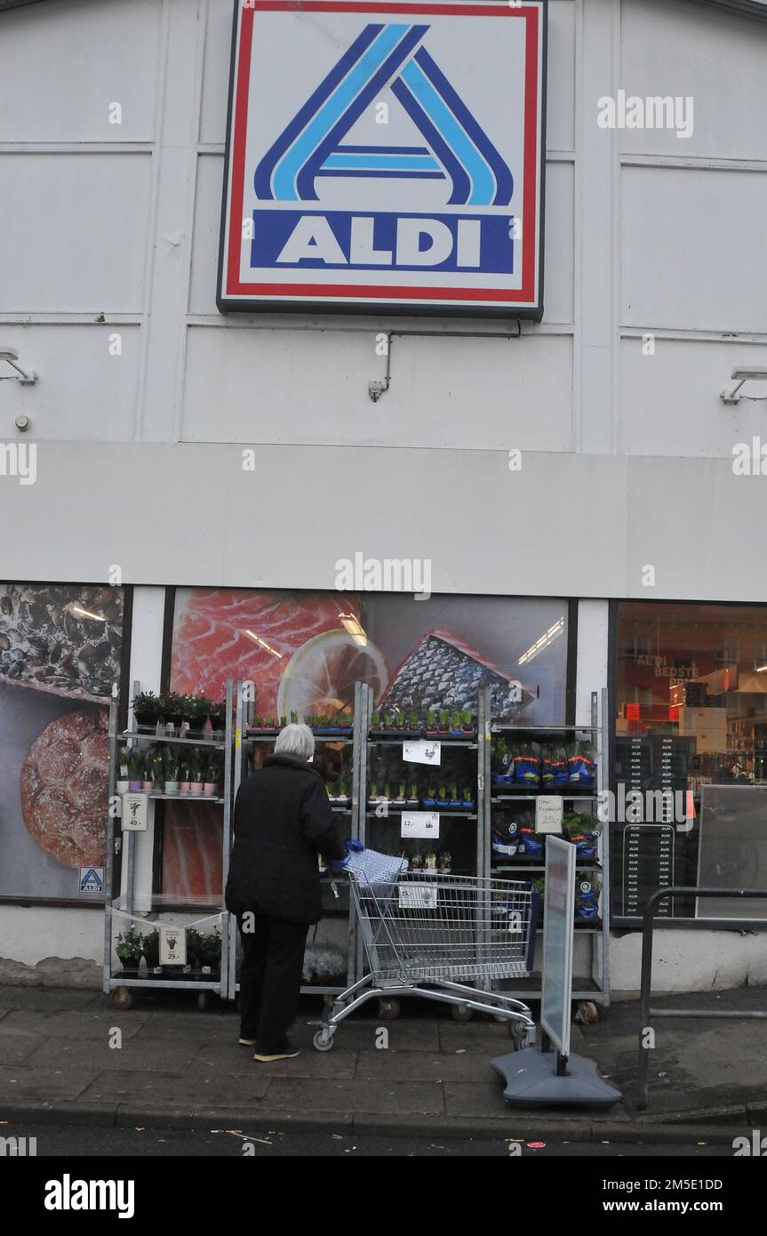 Copenhagen/Denmark/28 December 2022/ Deutsche Aldi grocery store in ...