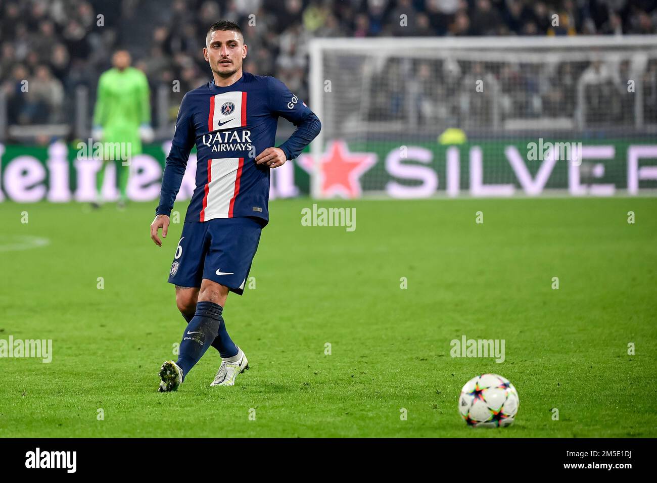 Marco Verratti of Paris Saint Germain in action during the Champions ...