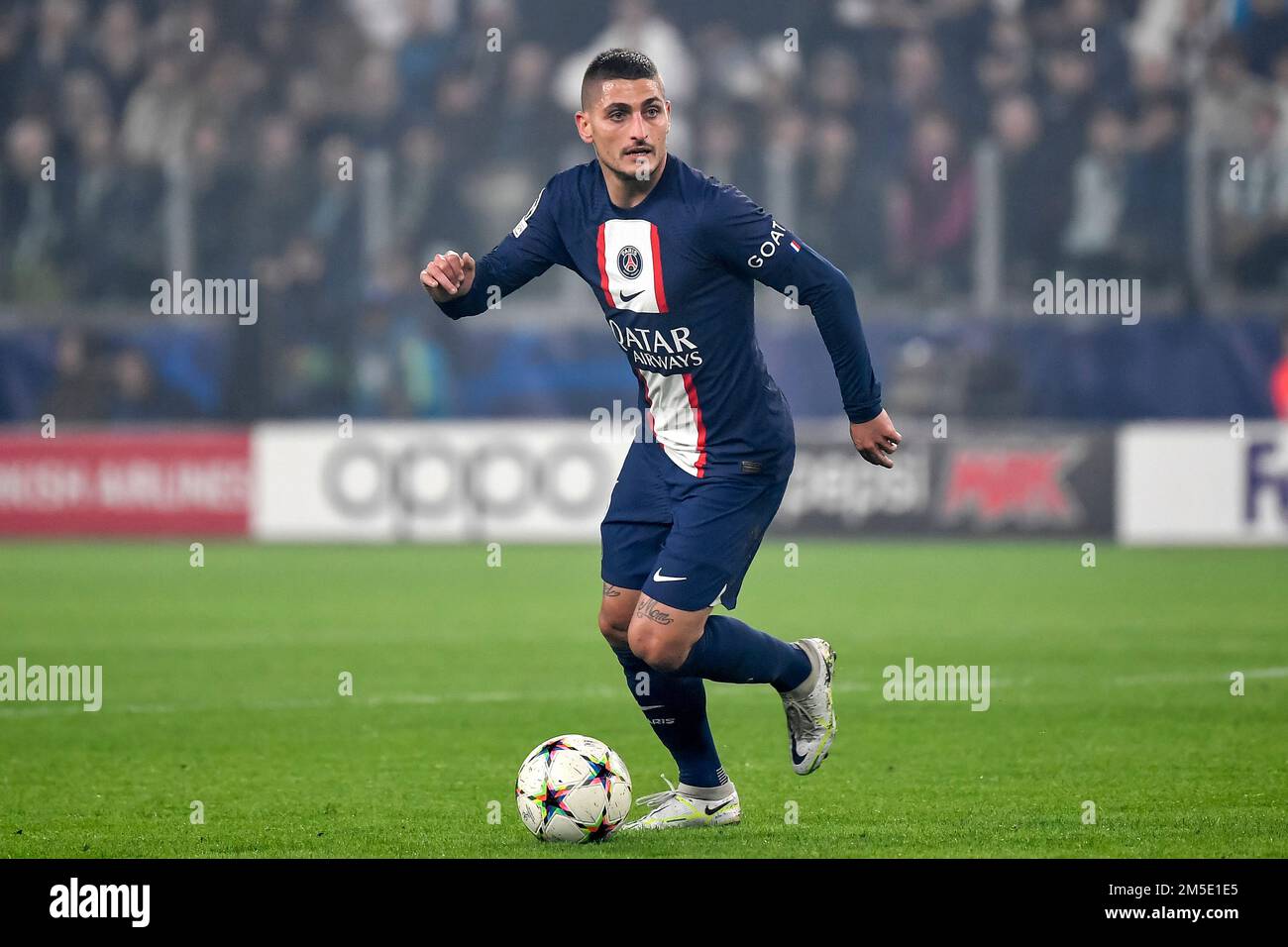 Marco Verratti of Paris Saint Germain in action during the Champions ...