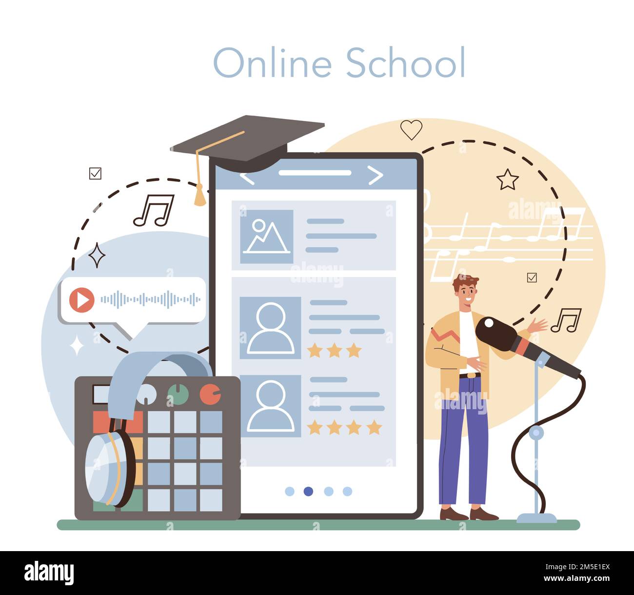 Sound engineer online service or platform. Music production industry ...