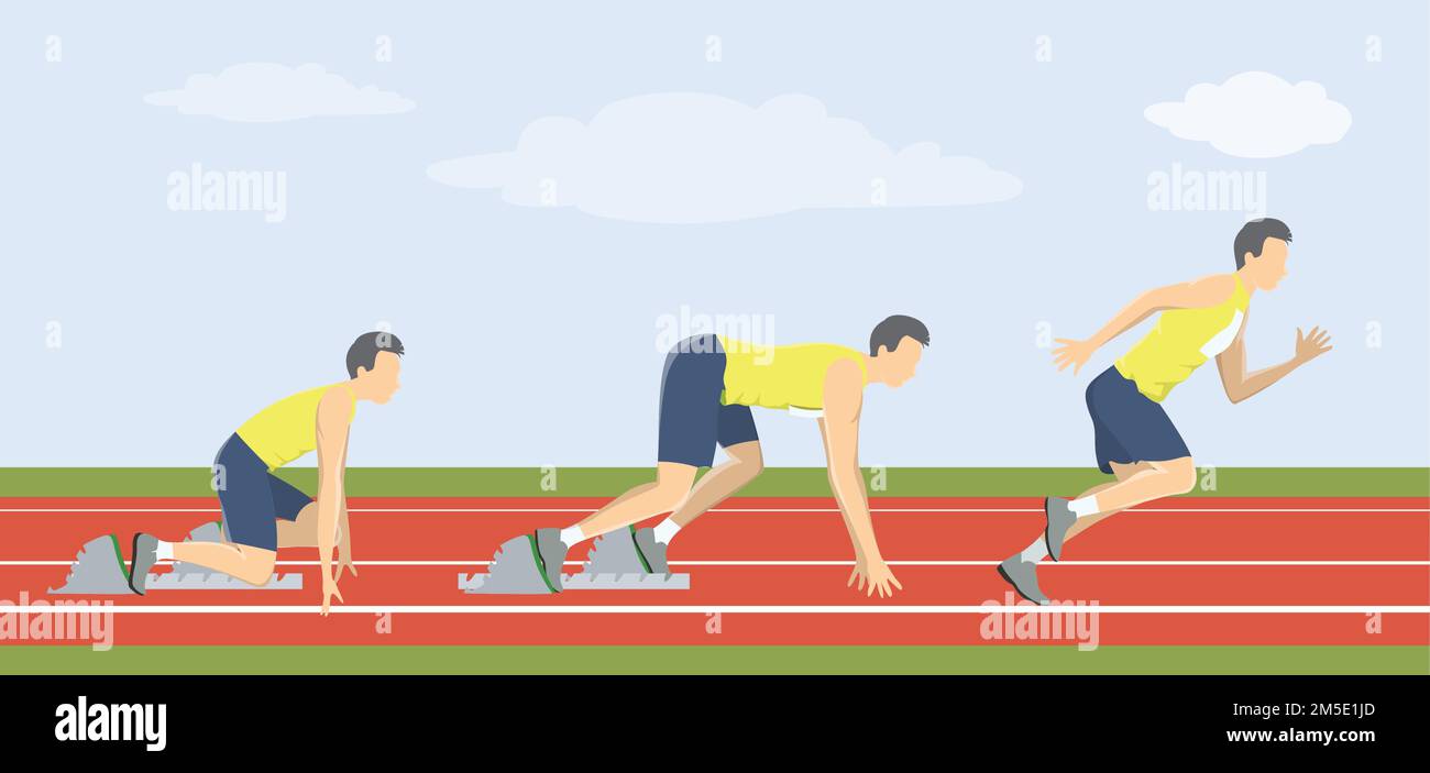 Starting point for run. Man prepares for run Stock Vector Image & Art ...