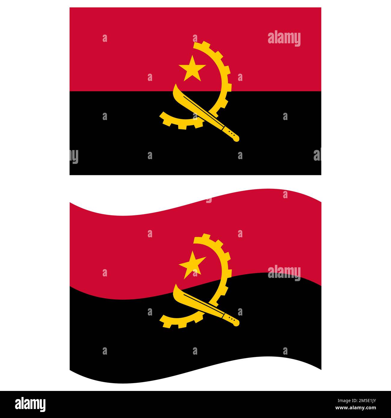 Waving flag of Angola. Angola flag on white background. flat style ...