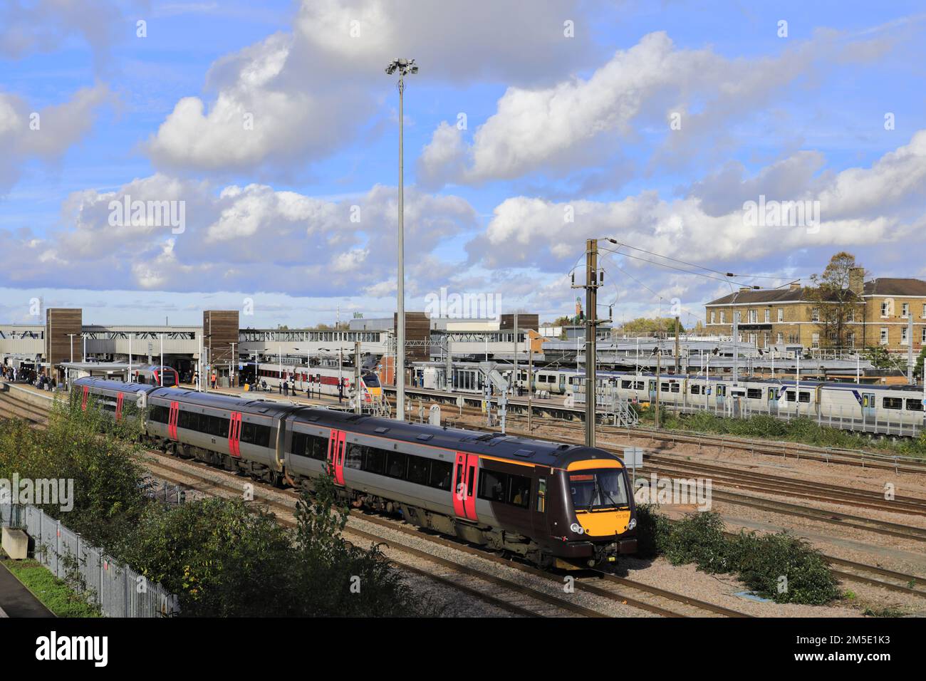 C2C trains, 170638 at Peterborough railway station, East Coast Main ...