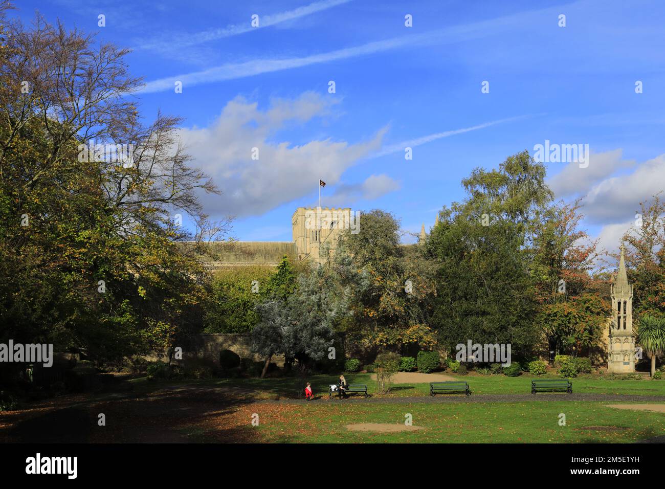 Autumn view over Bishops Gardens, Peterborough City, Cambridgeshire ...
