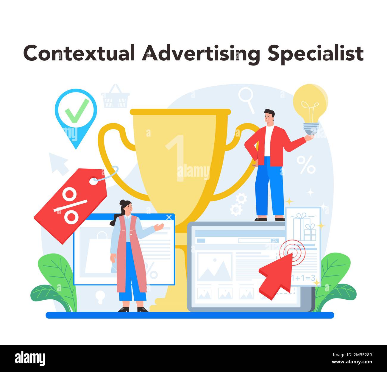 Contextual advertsing and targeting concept. Marketing campaign and ...