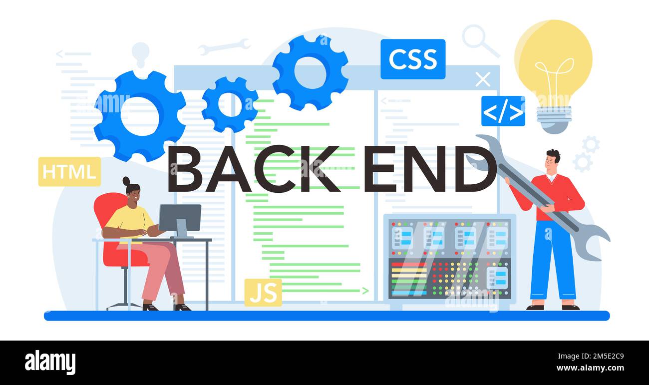 Back end typographic header. Software development process. Website ... Back end typographic header. Software development process. Website ...