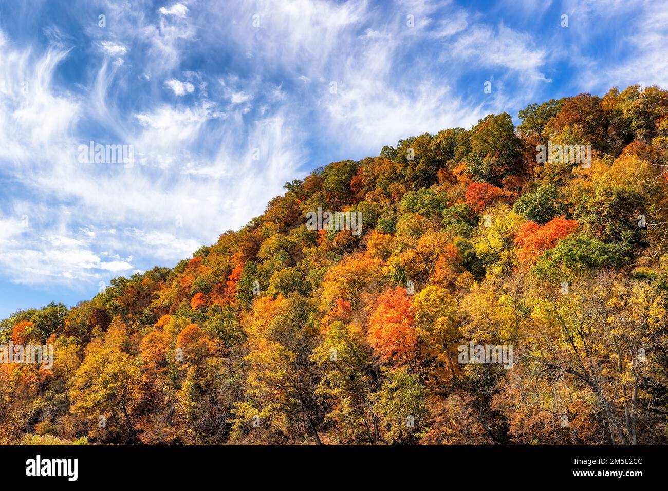 Autumn landscape along the Watauga River near Wilbur Dam in the Watauga ...