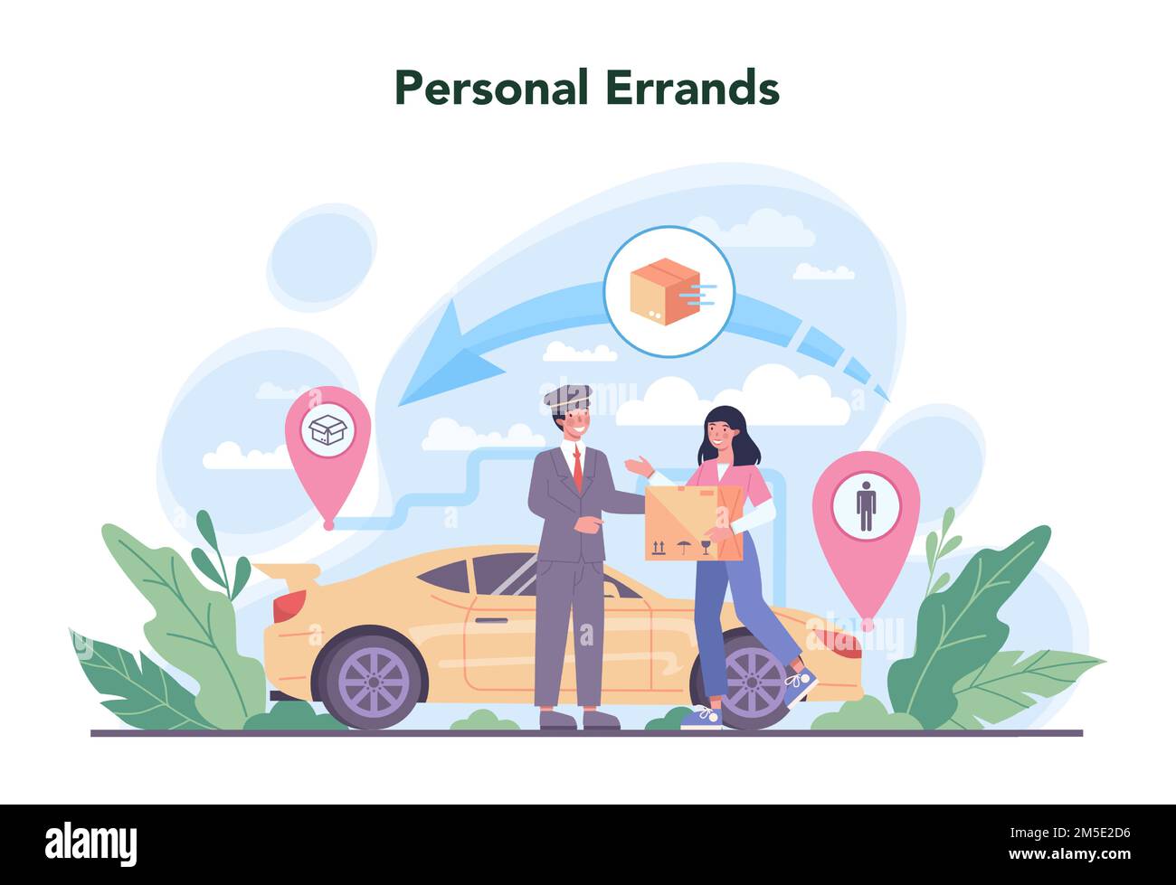 Drive service concept. Automobile cab with driver inside. Personal ...