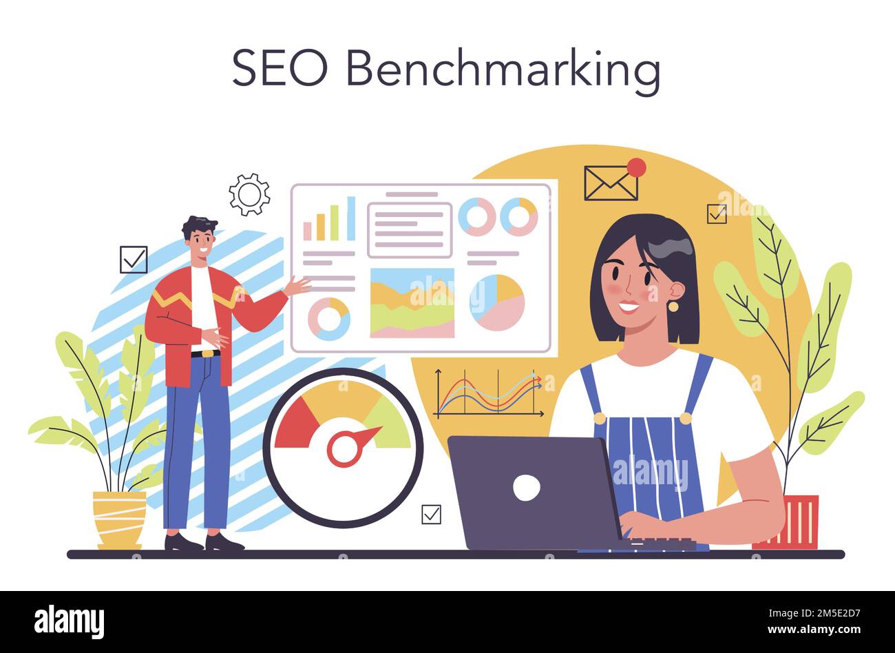 SEO benchmarking concept. Idea of business development and improvement ...