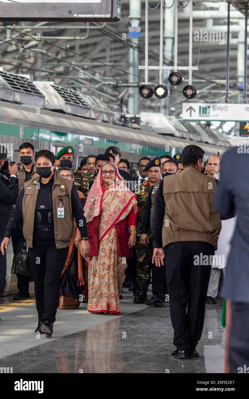 Prime Minister Sheikh Hasina, at the Dhaka metro rail inauguration function. Prime Minister ...