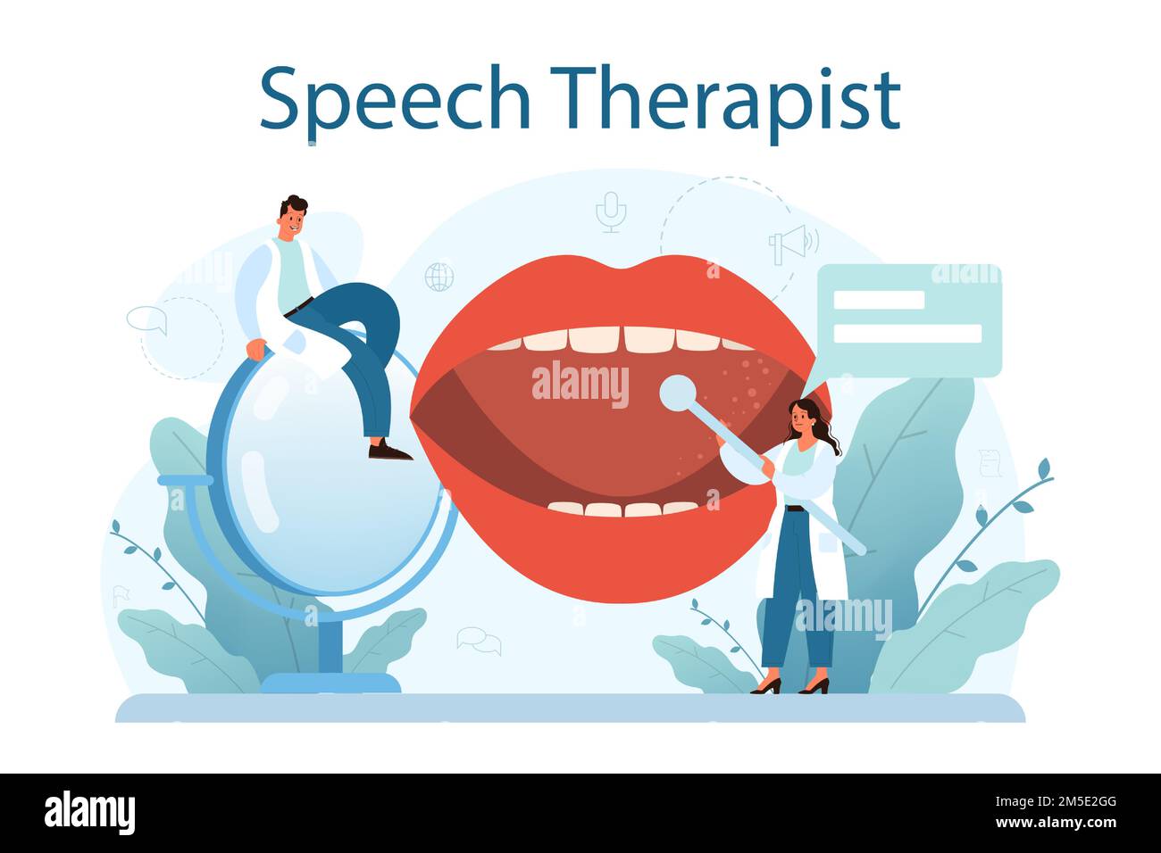 Speech therapist concept. Didactic correction and treatment idea ...