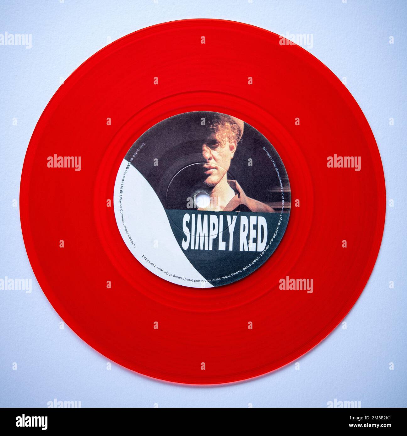 Red vinyl of the seven inch single version of Jericho by Simply Red ...