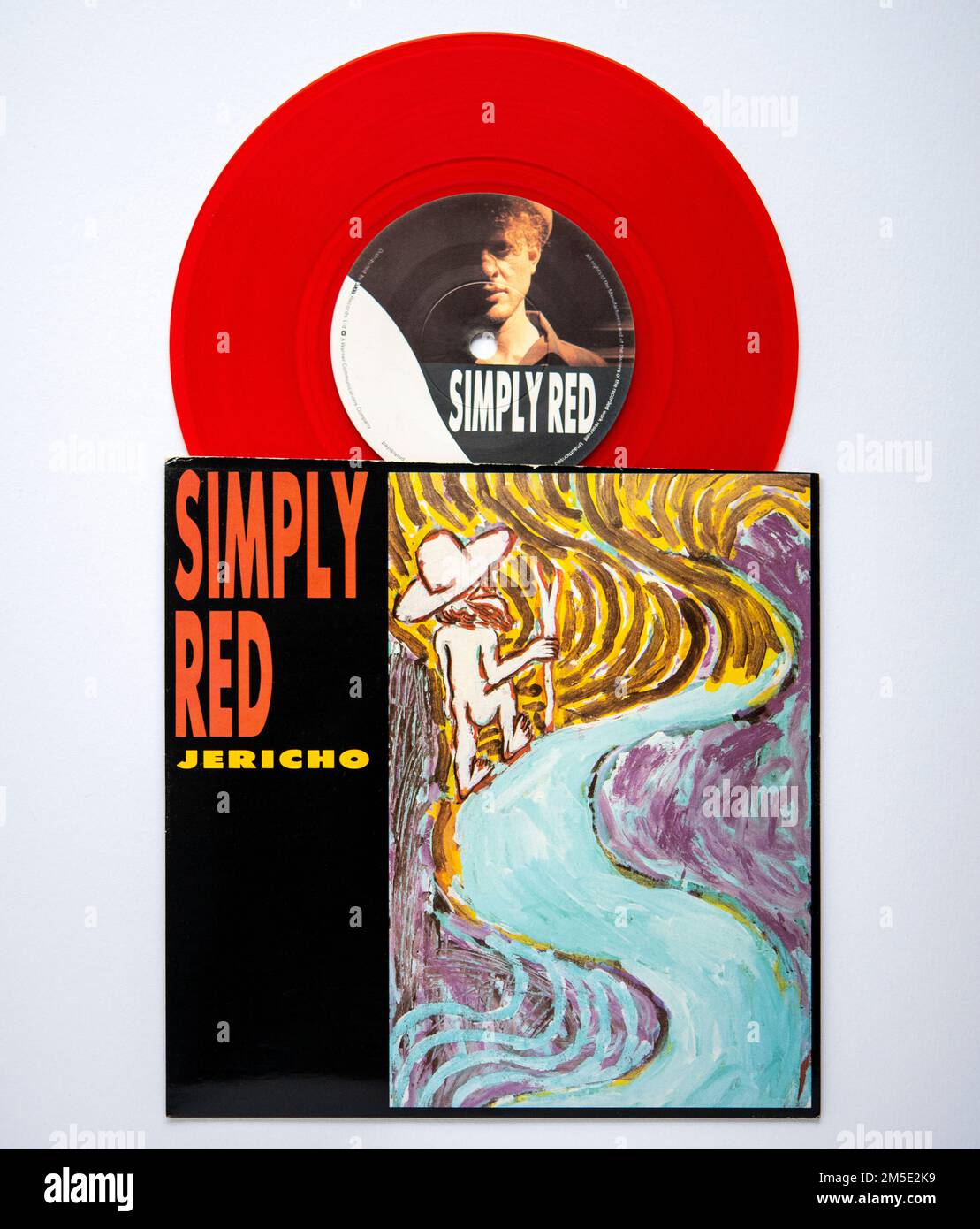 Picture cover and red vinyl of the seven inch single version of Jericho ...