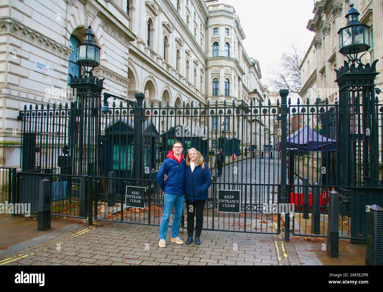 Tourists outside Downing Street, City of Westminster, London, United ...
