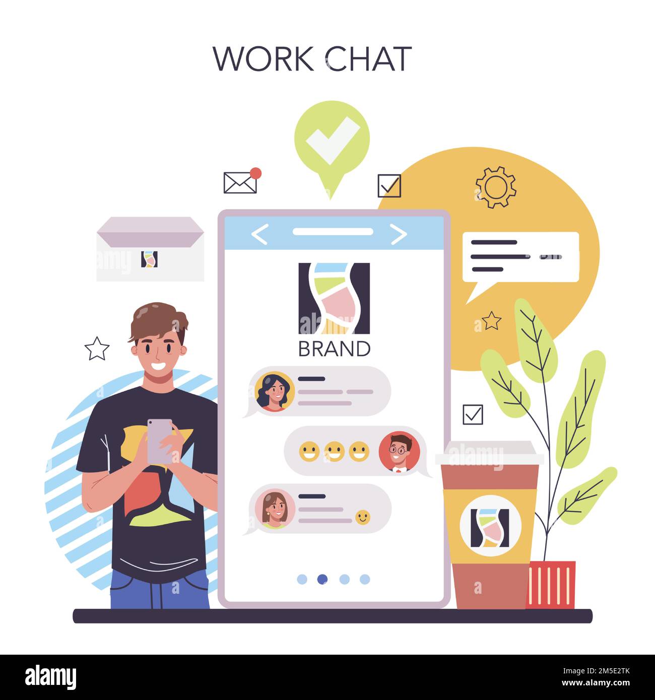 Brand online service or platform. Marketing strategy and unique design ...