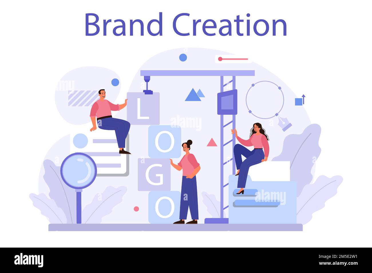 Brand creation concept. Marketing specialist design unique company ...