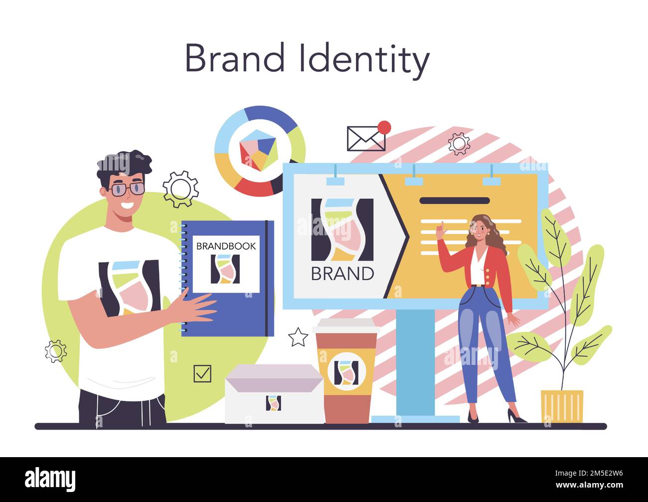 Brand concept. Marketing strategy and unique design of a company or ...