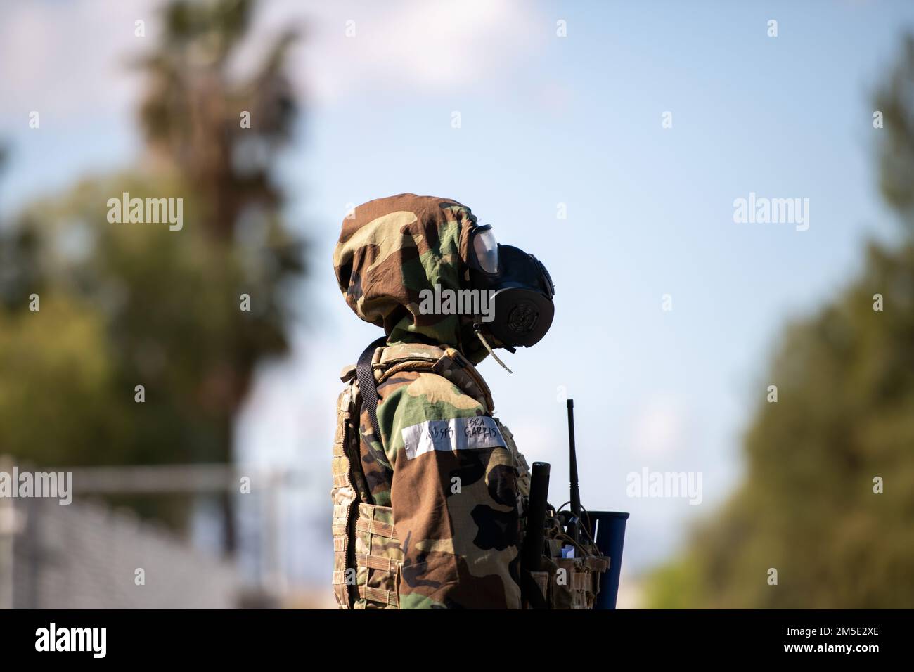 A U.S. Air Force Airman with the 163 Security Forces Squadron ...