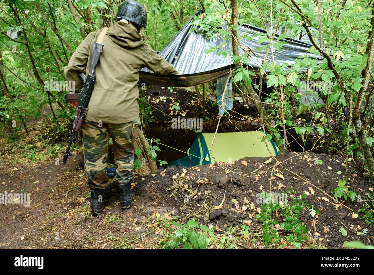 Zaporizhzhia, Ukraine, July 1, 2022: military trenches, living ...