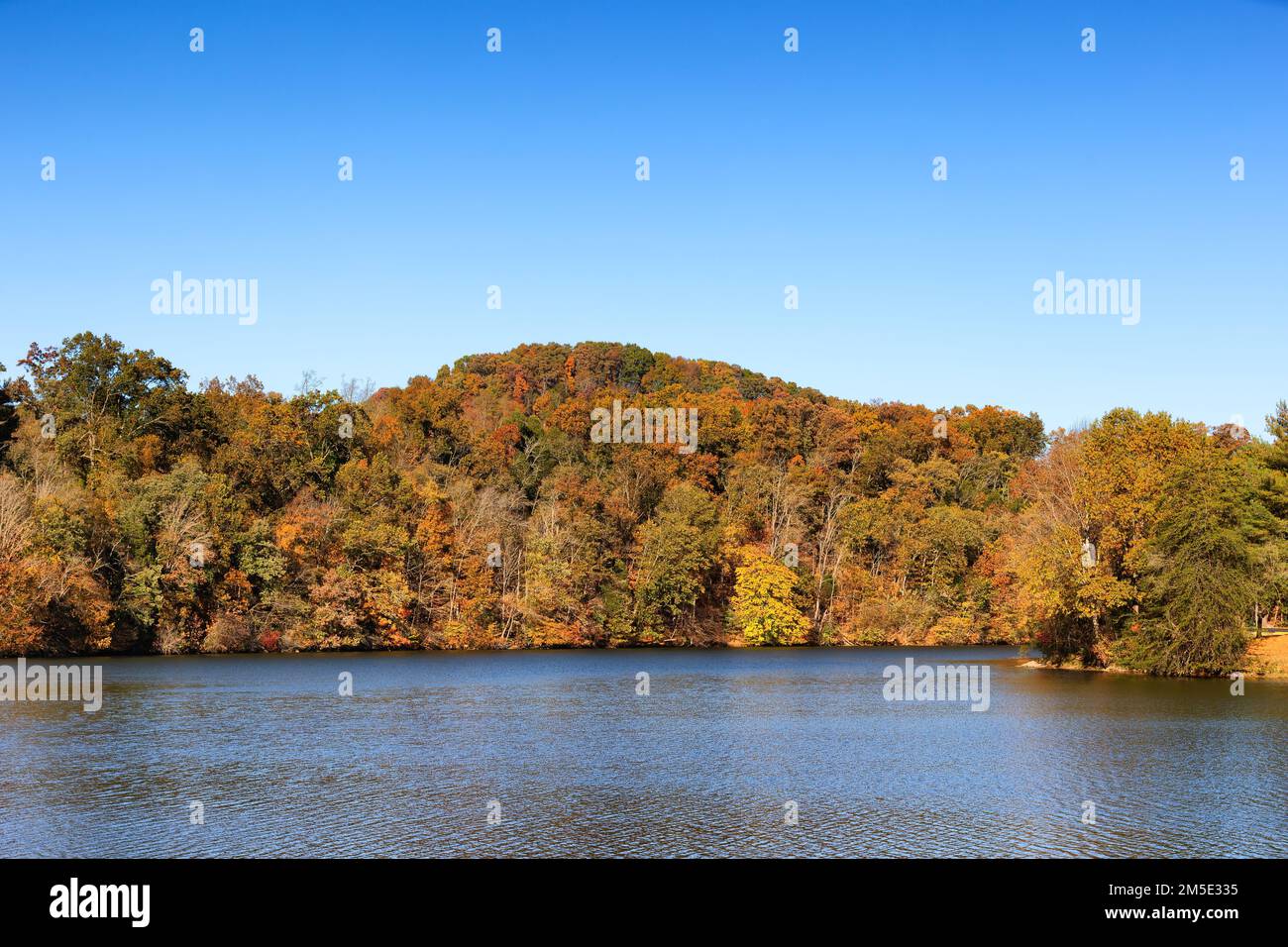 Autumn along the South Fork Holston River in Warrior's Path State Park ...