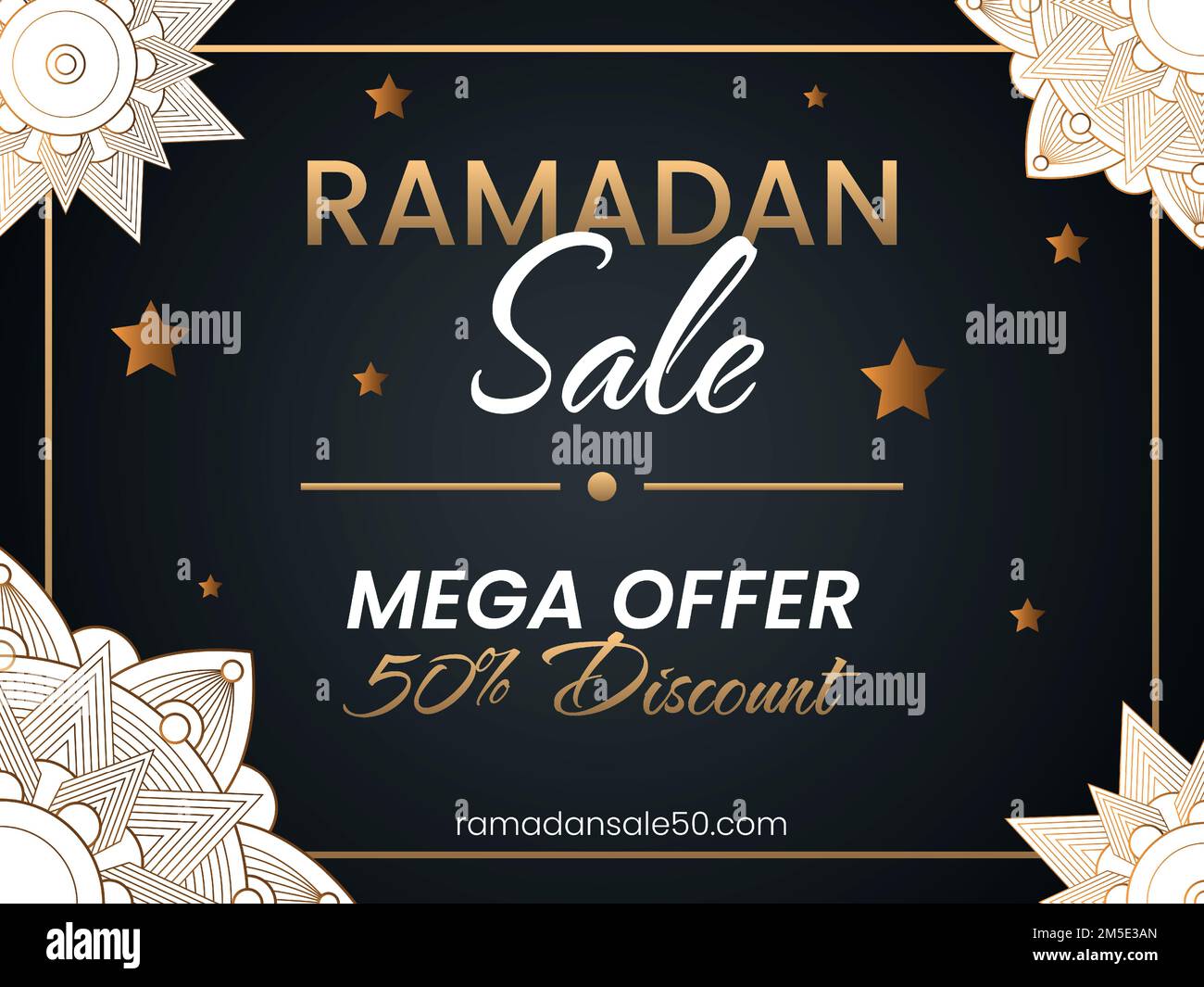 A vector illustration of a Ramadan sale horizontal banner template in ...