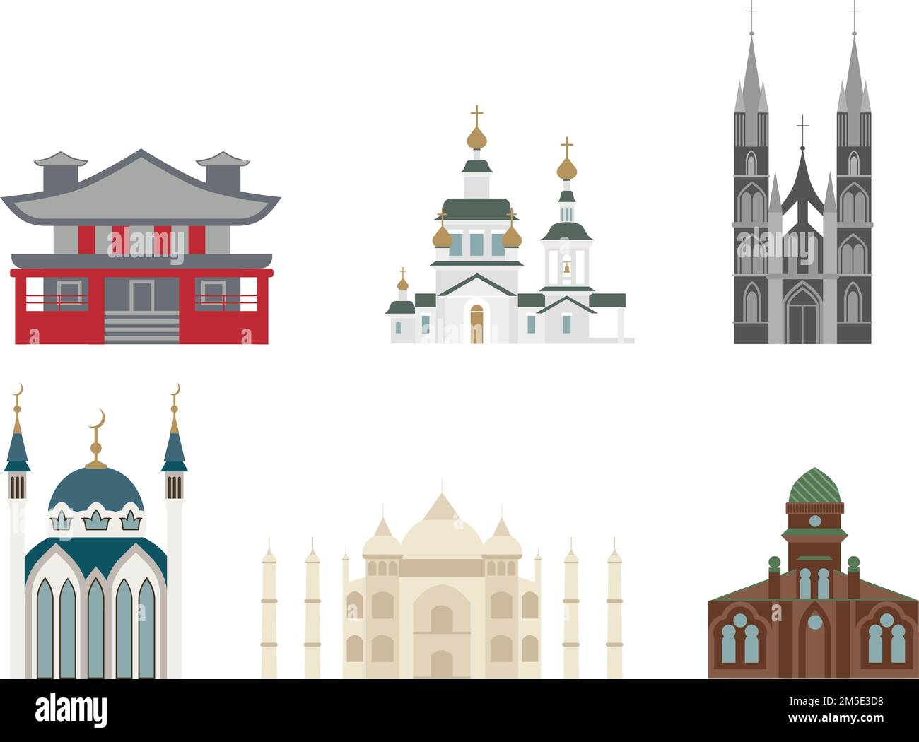 Cathedrals and churches vector religion symbols Stock Vector Image ...