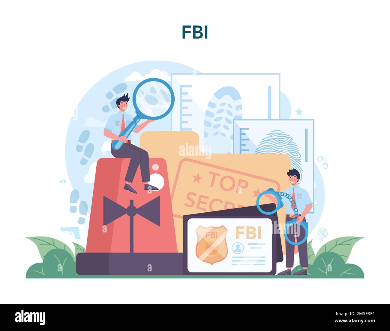 FBI agent concept. Police officer or inspector investigating crime ...