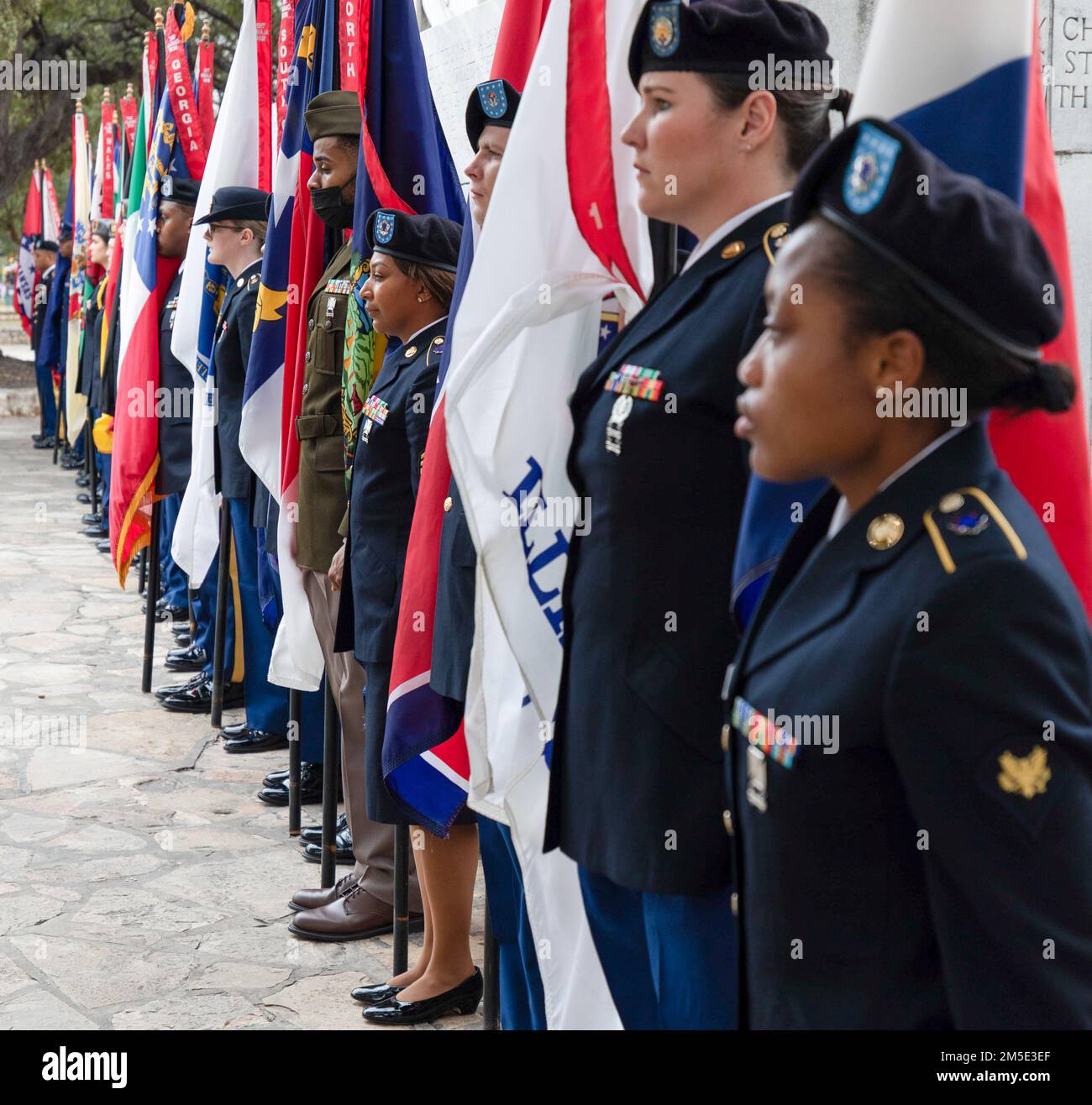 U.S. Army service members and members of the Alamo Heights High School ...