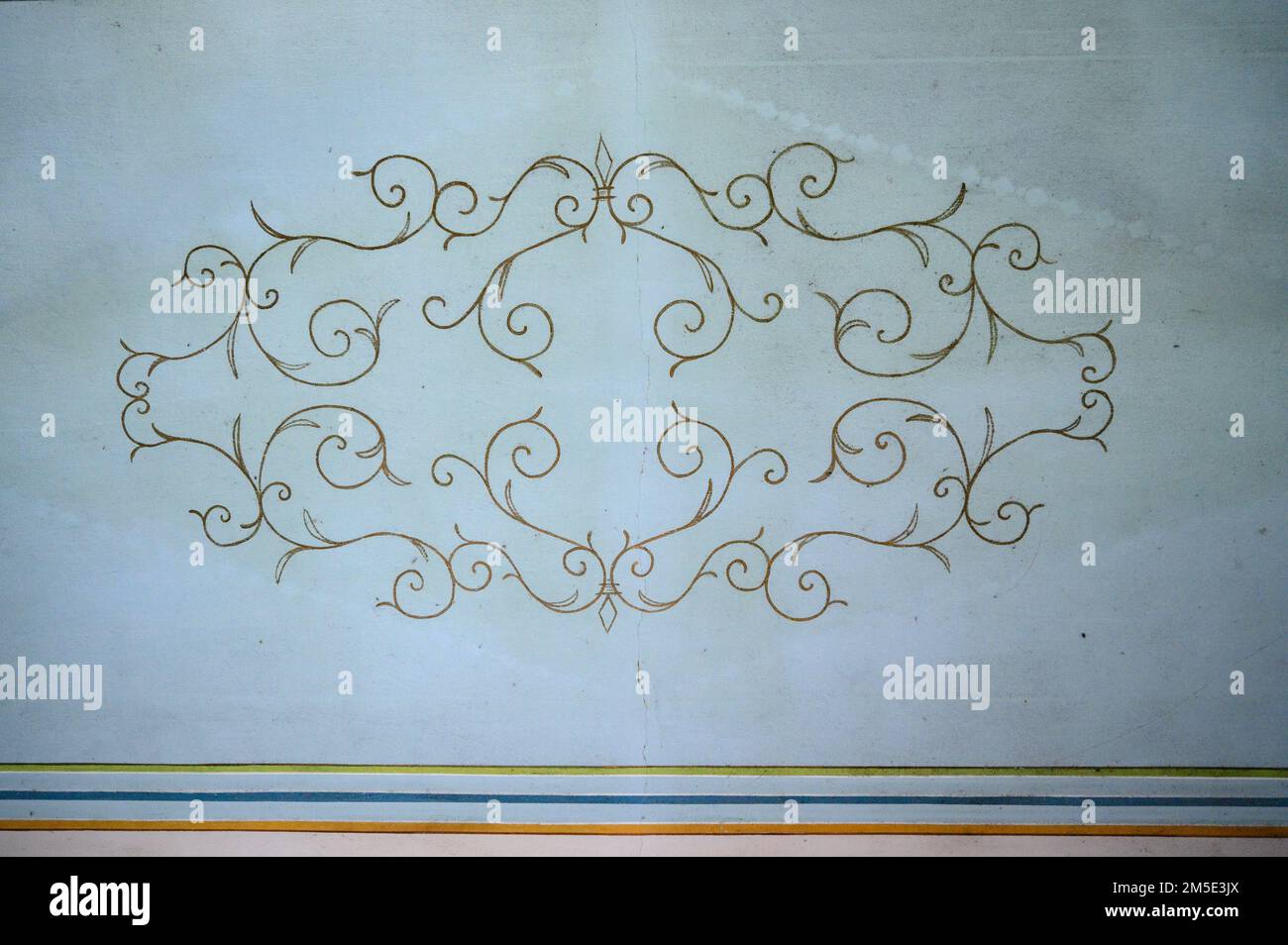 Old patterns from the interior of an abandoned building, painted ...