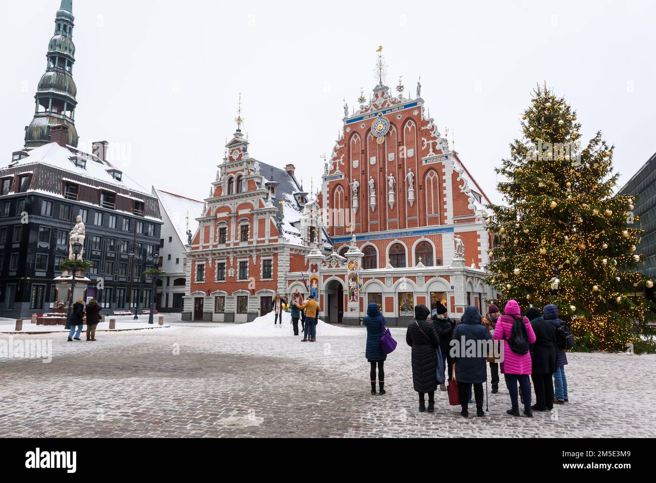RIGA, LATVIA. 5th December 2022. Christmas tree at Town Hill Square ...