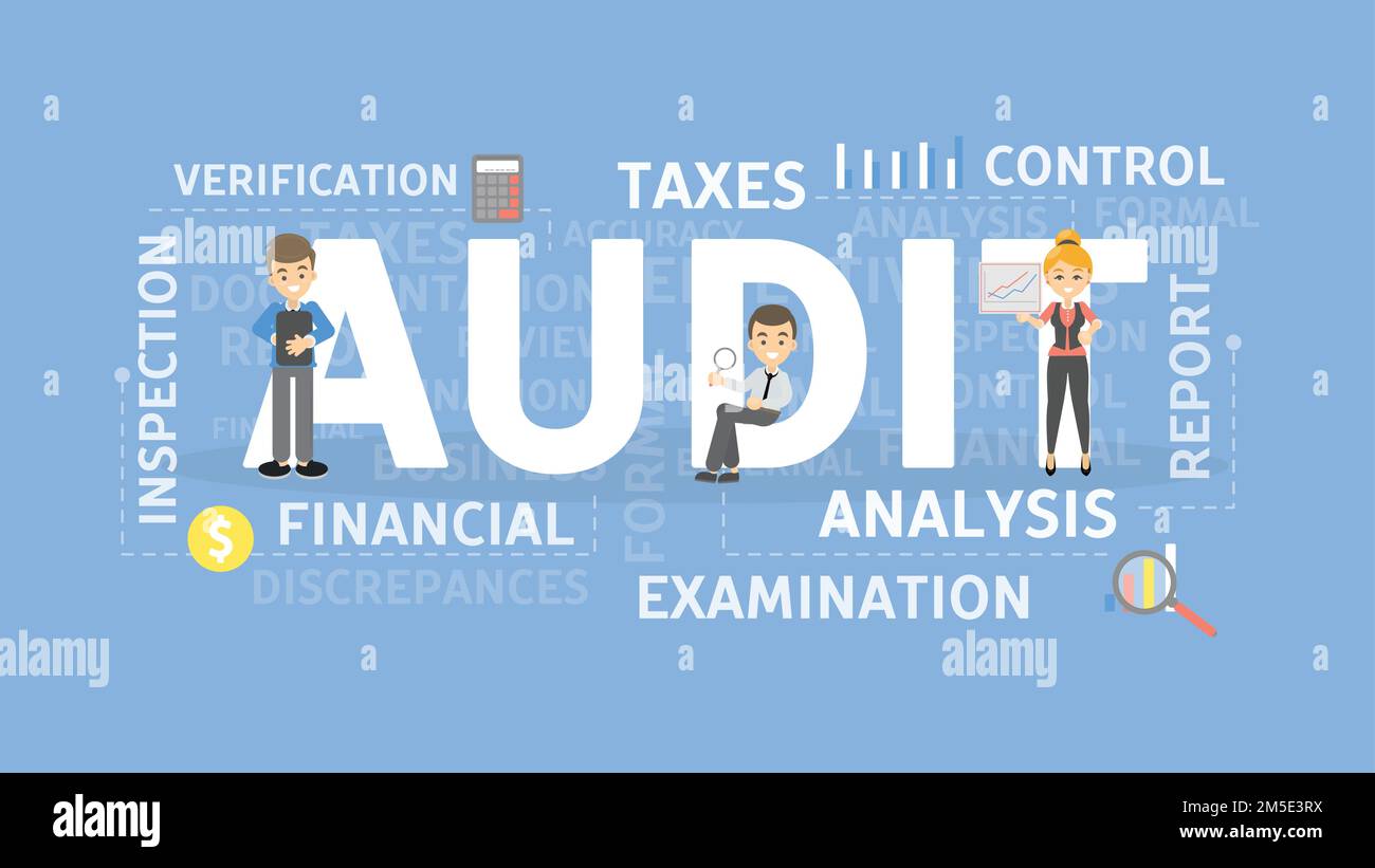 Audit concept illustration. Idea of taxes, examination and control Stock Vector Image & Art - Alamy