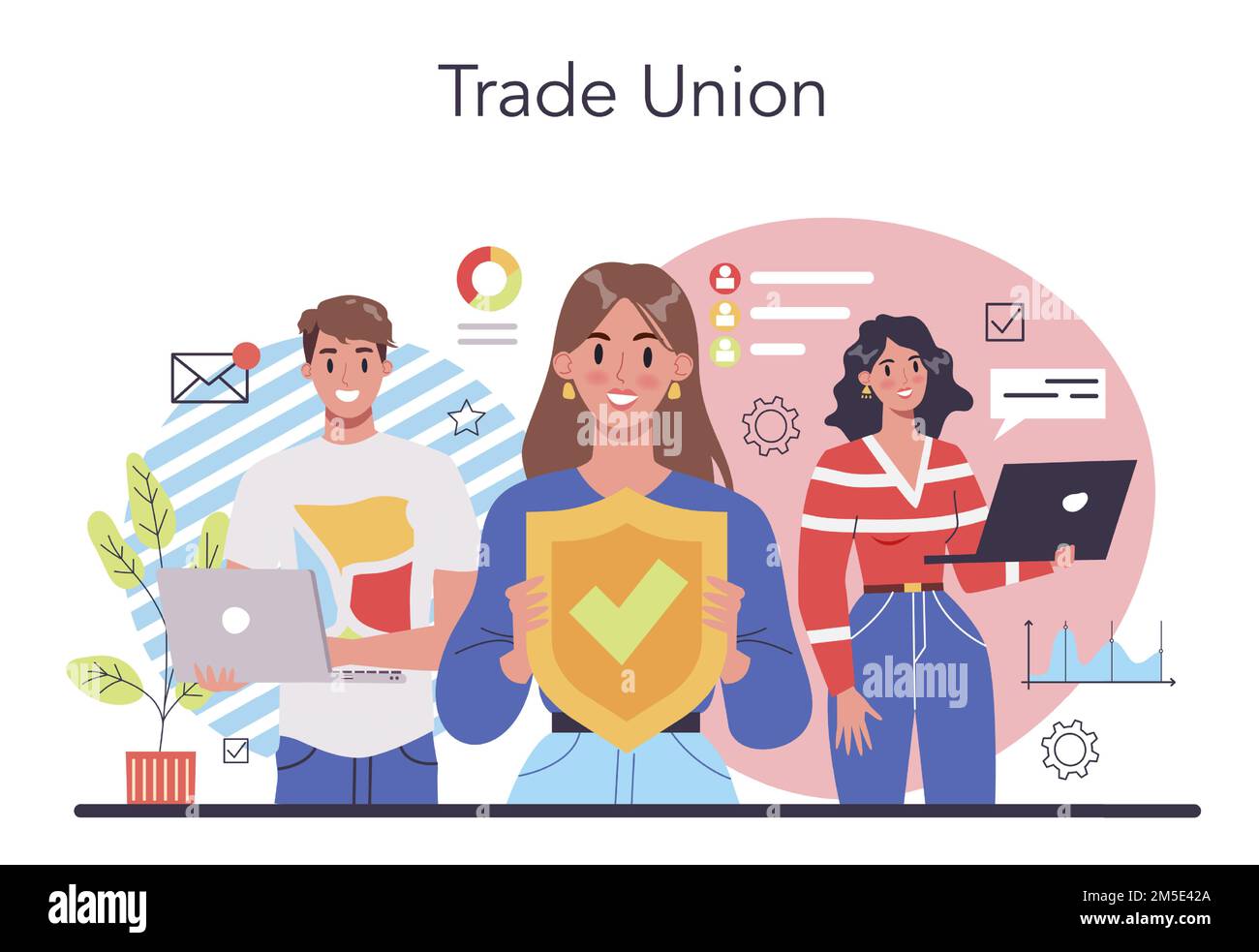 Trade union concept. Employees care idea. Employees wellbeing or ...