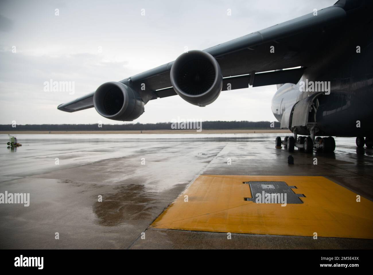 A C-5M Super Galaxy sits on the flightline Mach 6, 2022, at Dover Air ...