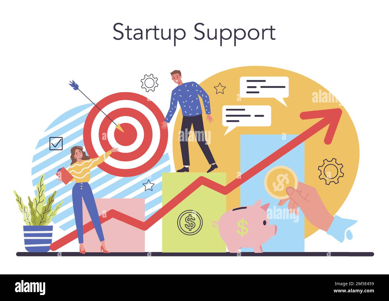 Business incubator concept. Business people and investors supporting ...