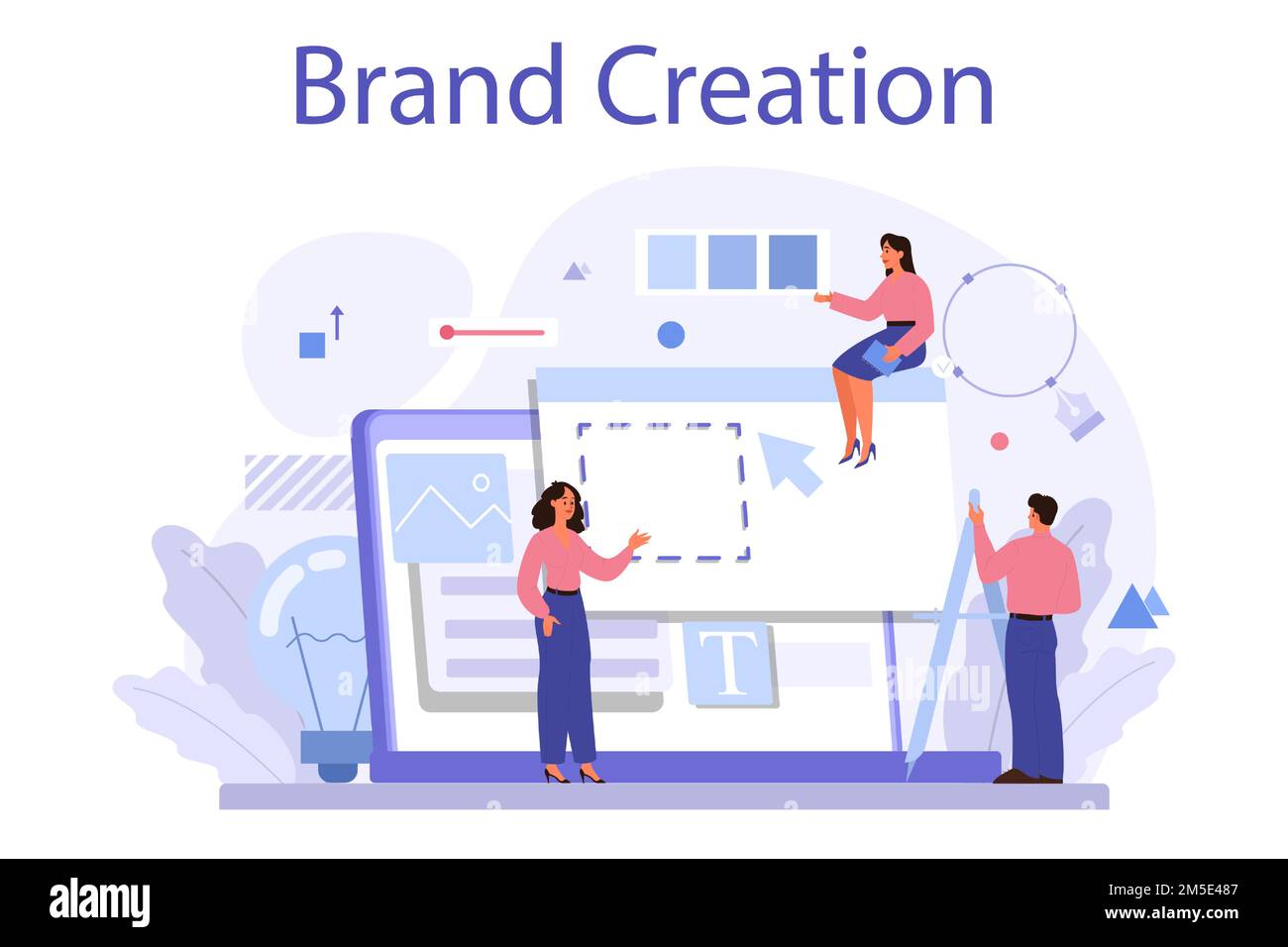 Brand creation concept. Marketing specialist design unique company ...